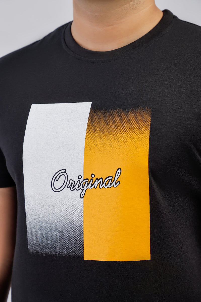 Black Graphic Round Neck Plan t-shirt (Premium)– Lamorado